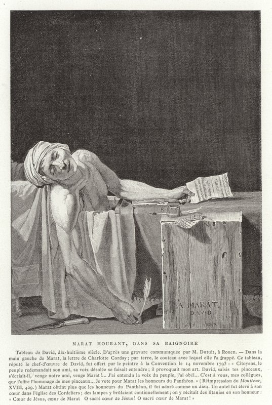 The Death of Marat, 1793 by Jacques Louis David