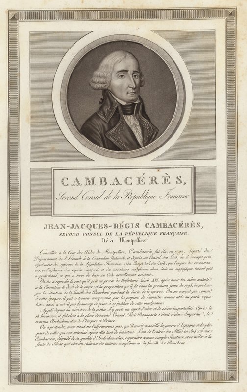 Portrait of Jean Jacques Regis de Cambaceres