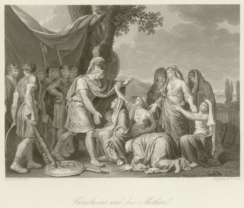 Coriolanus and his mother by Jean Jacques Francois Lebarbier