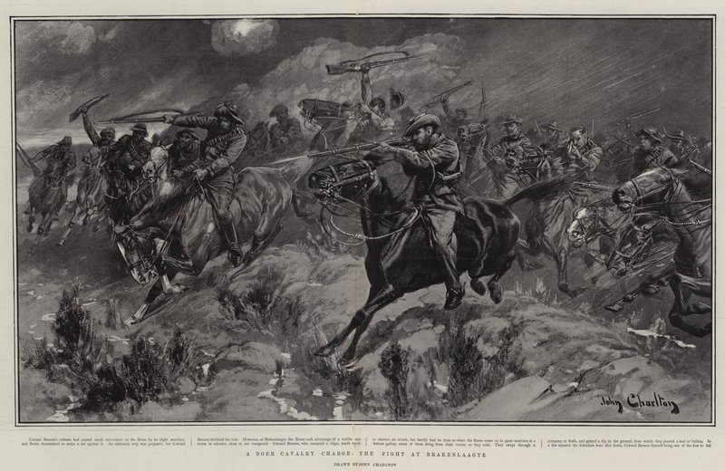 A Boer Cavalry Charge, the Fight at Brakenlaagte