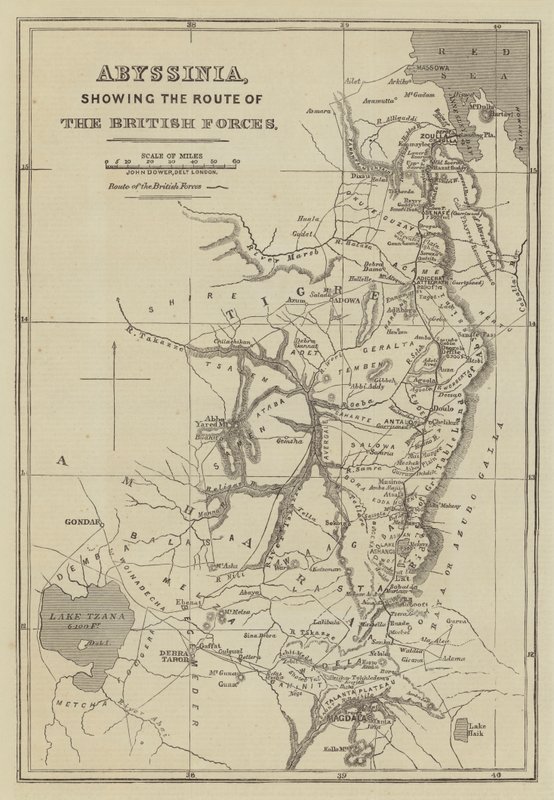 Abyssinia, Showing the Route of the British Forces