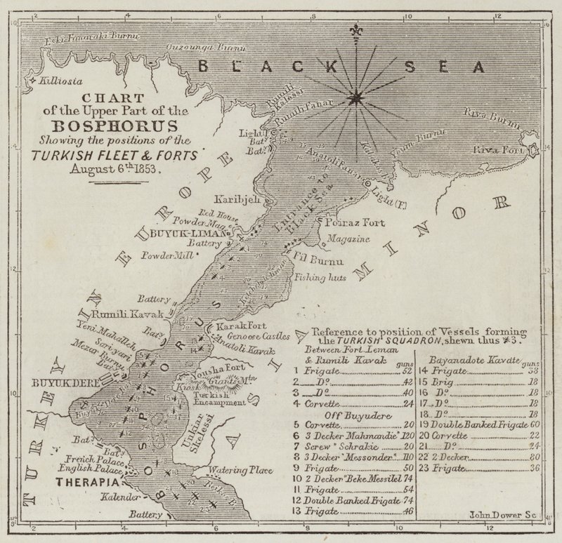 Chart of the Positions of the Ships of the Turkish Fleet in the Bosphorus