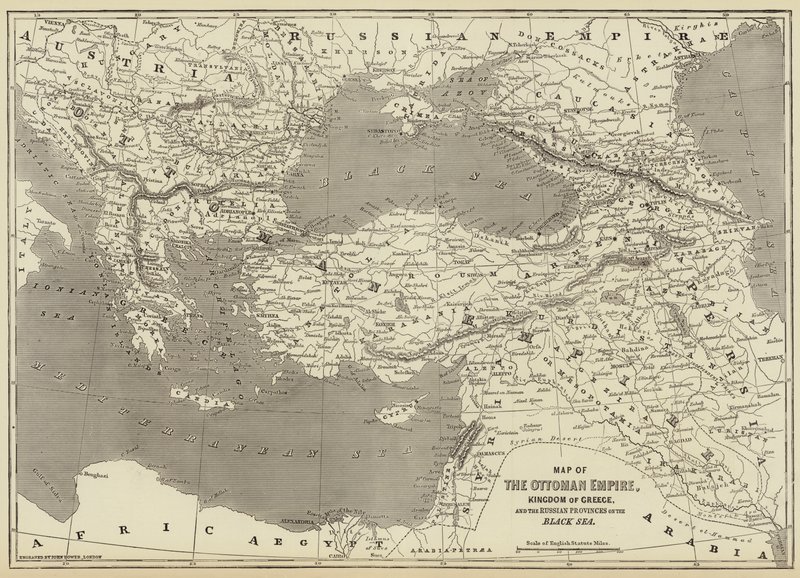 Map of the Ottoman Empire, Kingdom of Greece, and the Russian Provinces ...