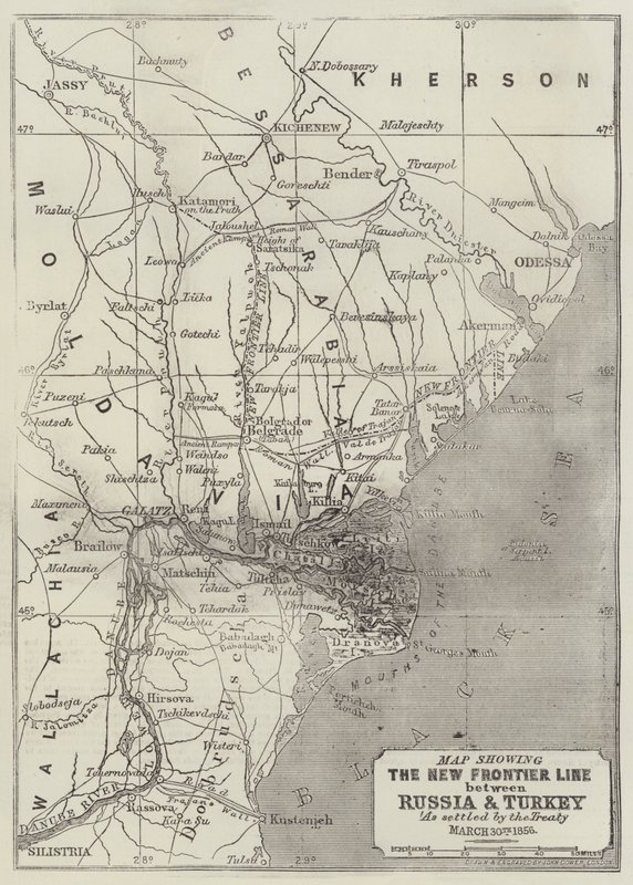Map Showing the New Frontier Line Between Russia and Turkey as Settled ...