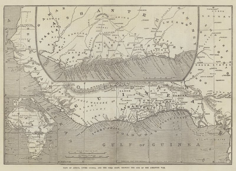 Maps of Africa, Upper Guinea, and the Gold Coast, Showing the Site of ...