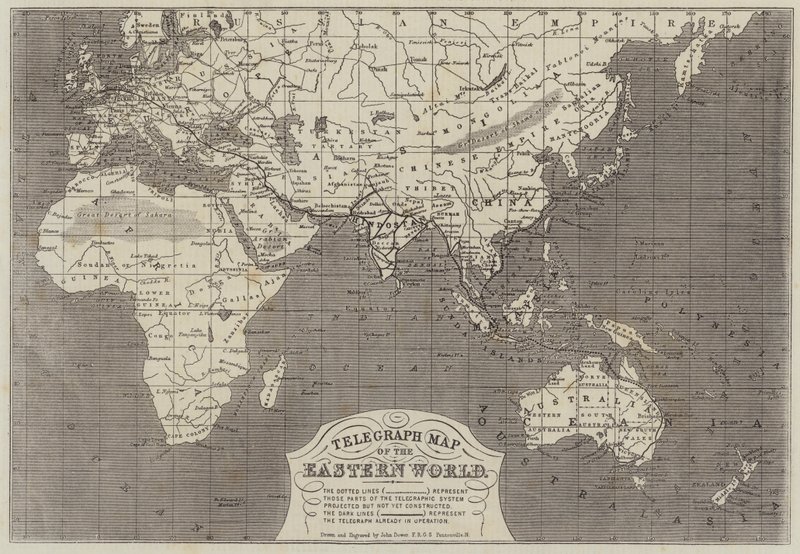 Telegraph Map of the Eastern World by John Dower