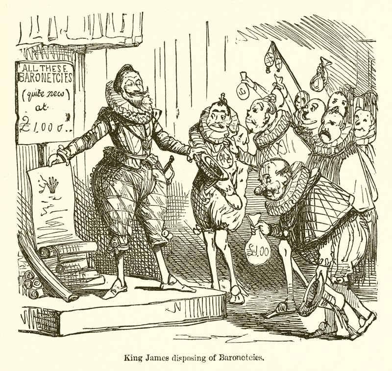 King James Disposing of Baronetcies by John Leech