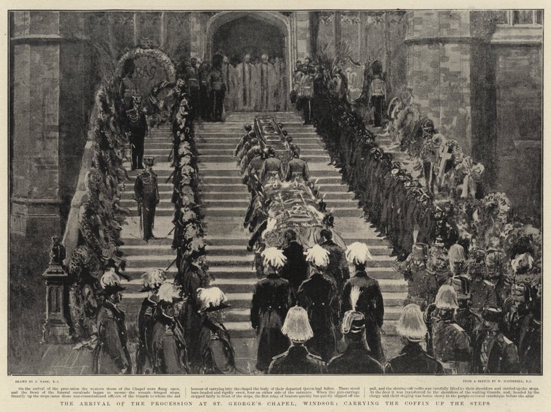 The Arrival of the Procession at St George's Chapel, Windsor, carrying ...