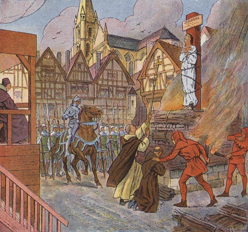 Joan of Arc burned at the stake by the English at Rouen