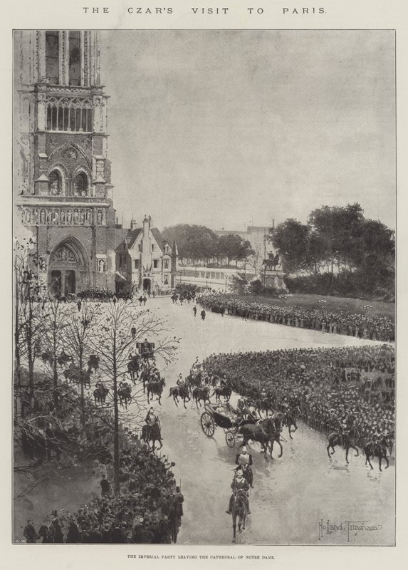 The Czar's Visit to Paris, the Imperial Party leaving the Cathedral of ...
