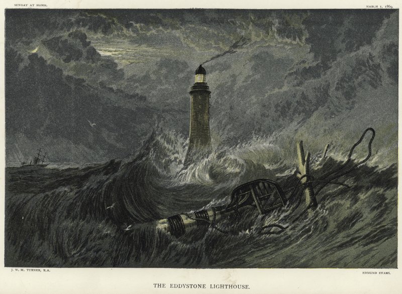 The Eddystone Lighthouse on the Eddystone Rocks