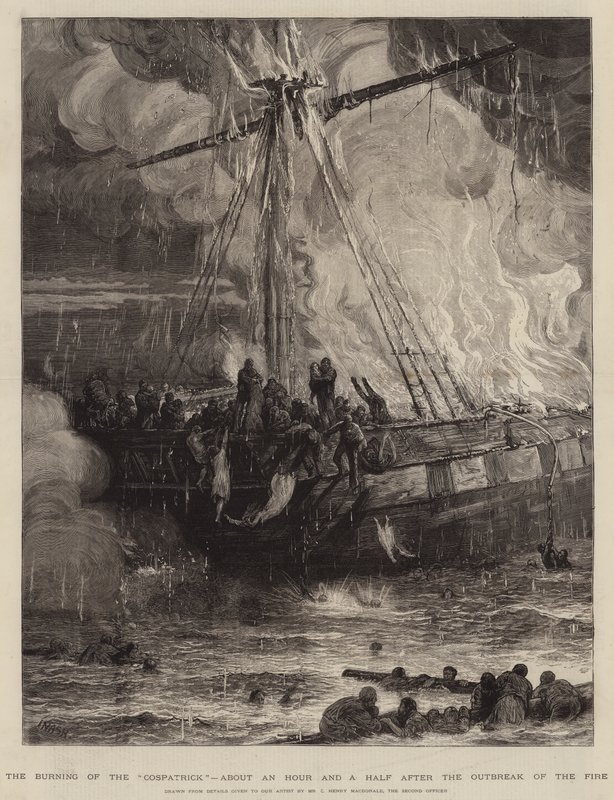 The Burning of the Cospatrick, About an Hour and a Half After the ...
