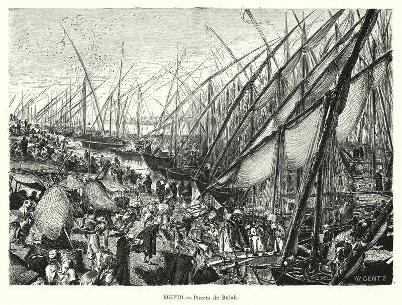 Quays on the River Nile at Bulaq, Cairo, Egypt