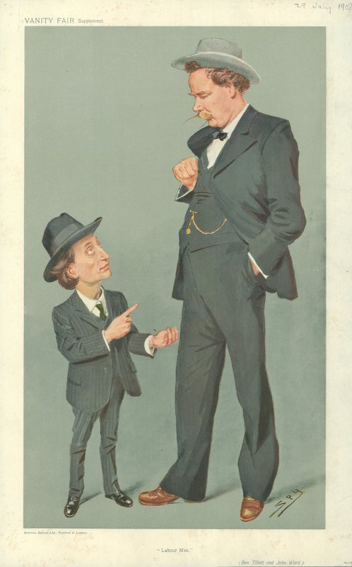 Ben Tillett and John Ward, Labour Men, Vanity Fair cartoon