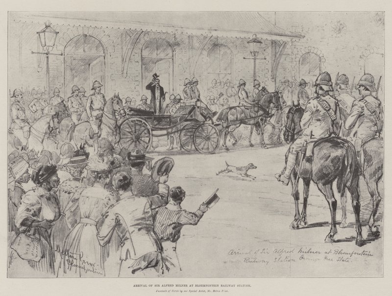Arrival of Sir Alfred Milner at Bloemfontein Railway Station