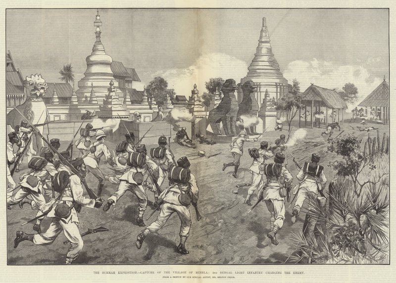 The Burmah Expedition, Capture of the Village of Minhla, 2nd Bengal ...