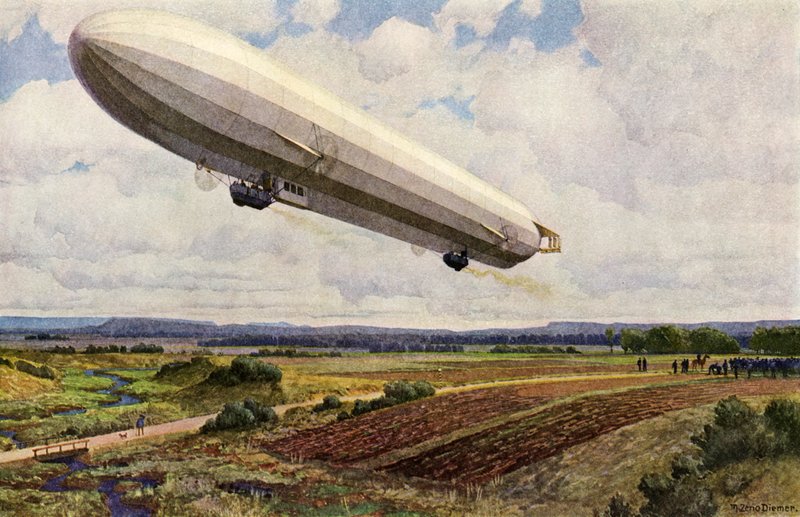 Ascent of a German military Zeppelin airship