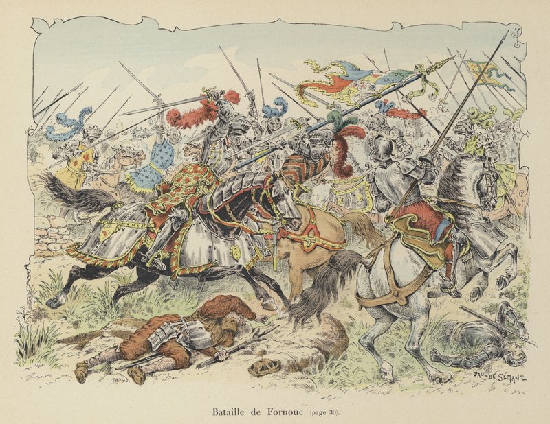 The Chevalier de Bayard Fighting the Spanish at the Battle of Fornovo ...