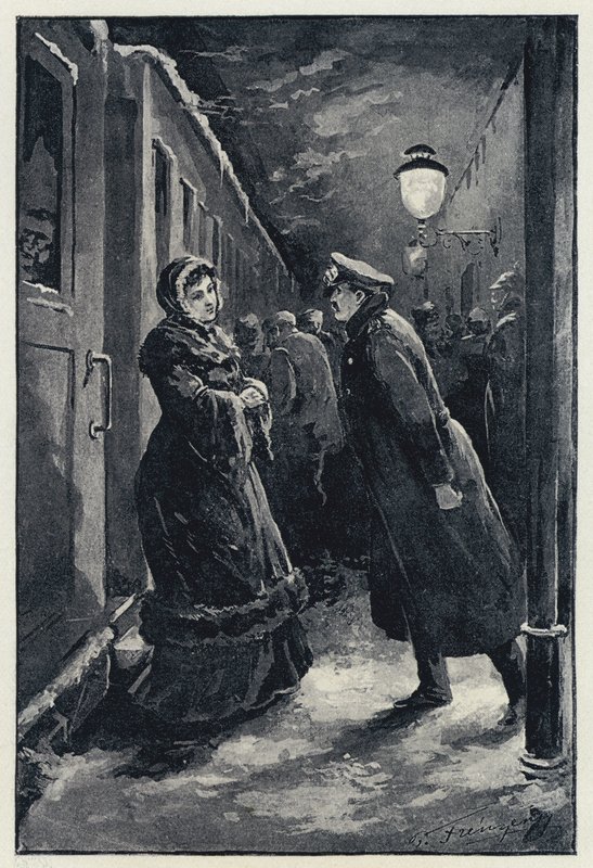 Illustration for Anna Karenina: Vronsky encounters Anna at the station