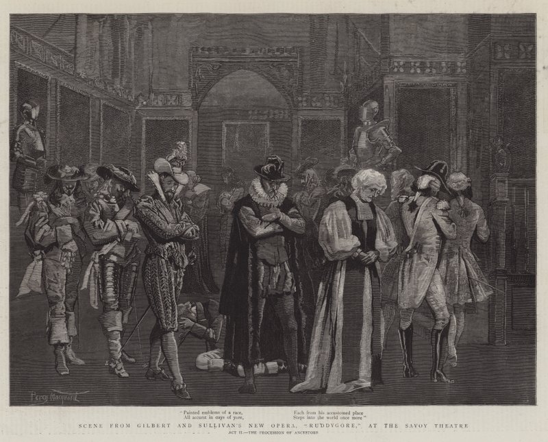Scene from Gilbert and Sullivan's New Opera, Ruddygore, at the Savoy ...