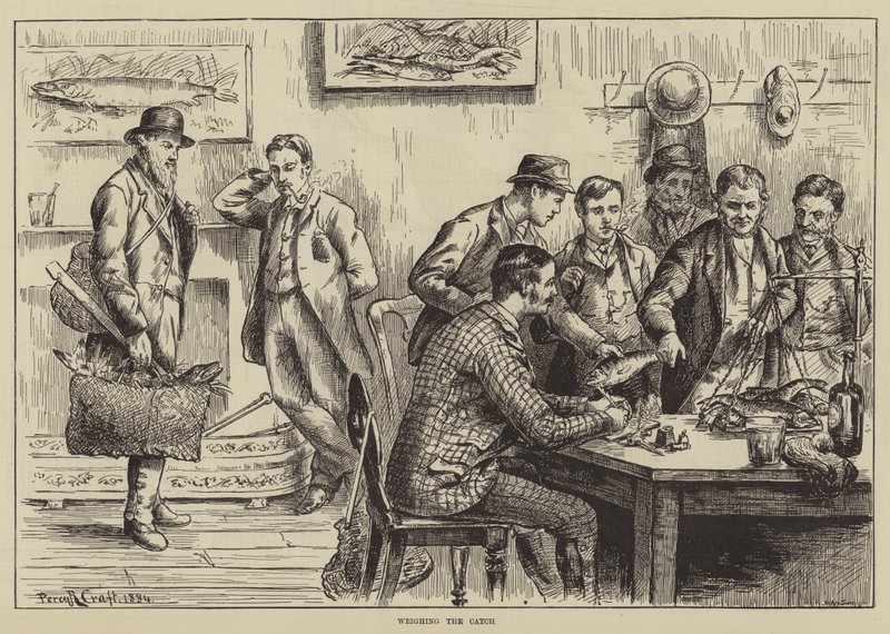 Weighing the Catch by Percy Robert Craft: Fine art print