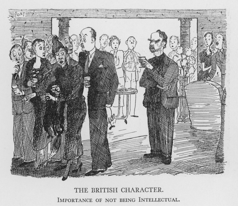 The British Character, Importance of Not Being Intellectual (litho)