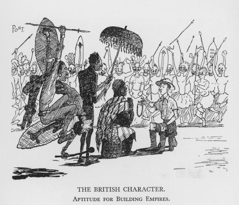 The British Character, Aptitude for Building Empires (litho)