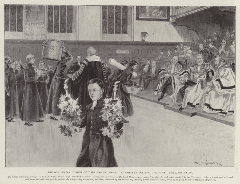 The Old Lenten Custom of Supping in Public at Christ's Hospital ...