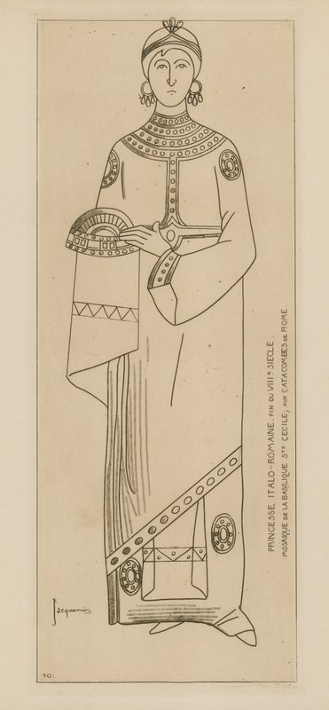 Princess Italo-Roman. End of the 8th century. Mosaic of the Basilica of ...