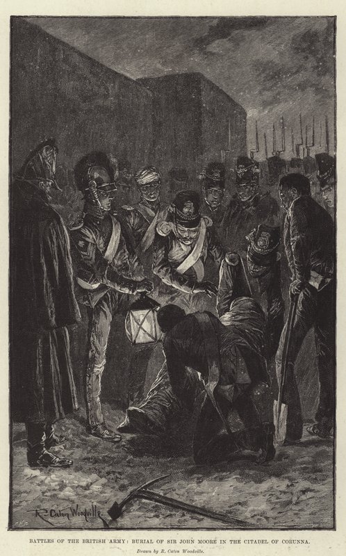 Battles of the British Army, Burial of Sir John Moore in the Citadel of ...