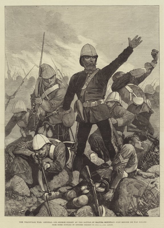 The Transvaal War, General Sir George Colley at the Battle of Majuba ...