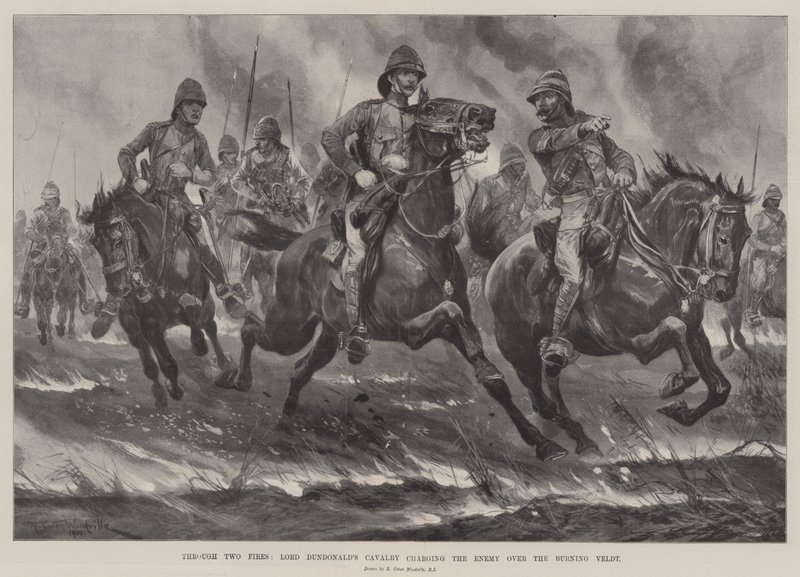 Through Two Fires, Lord Dundonald's Cavalry charging the Enemy over the ...