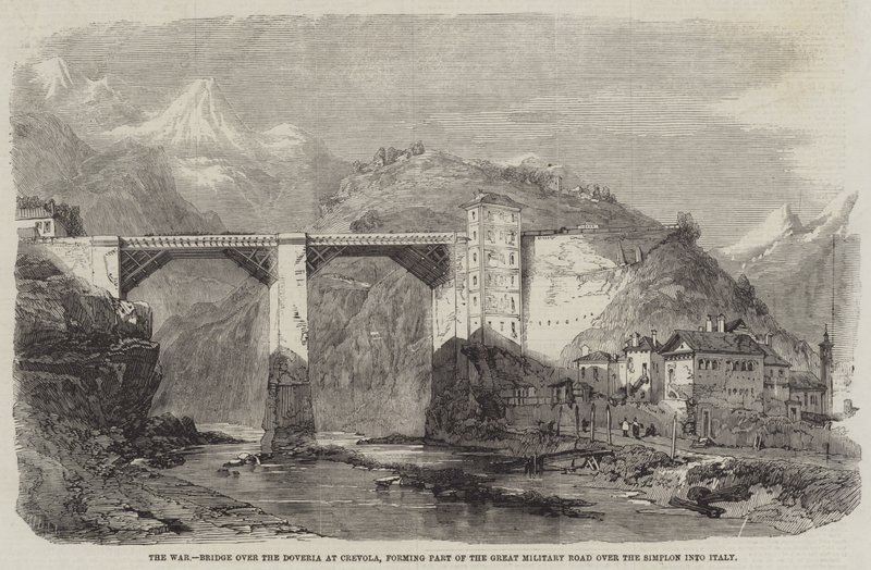 The War, Bridge over the Doveria at Crevola, forming Part of the Great ...