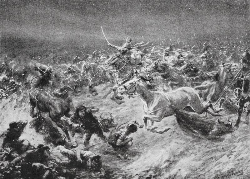 Defeat of the White Huns by Anushirwan in AD 560