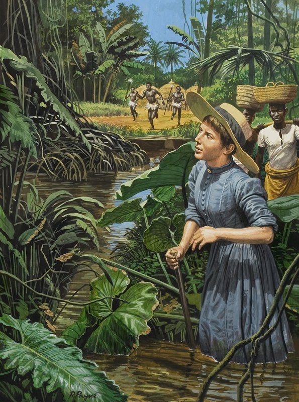 Unidentified Female Explorer in Africa by Roger Payne