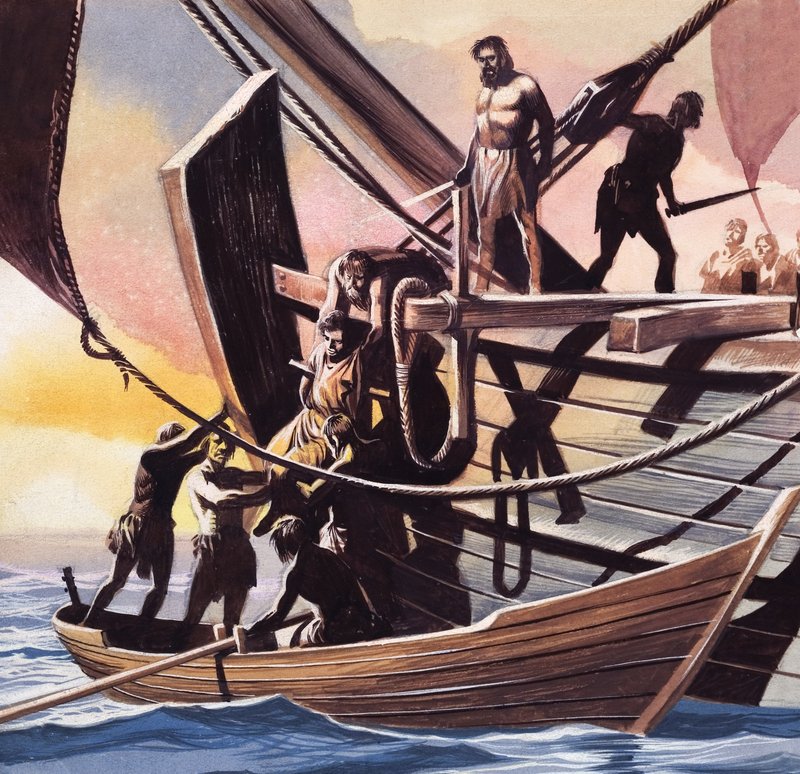 Pirates taking a Prisoner by Ron Embleton: Fine art print