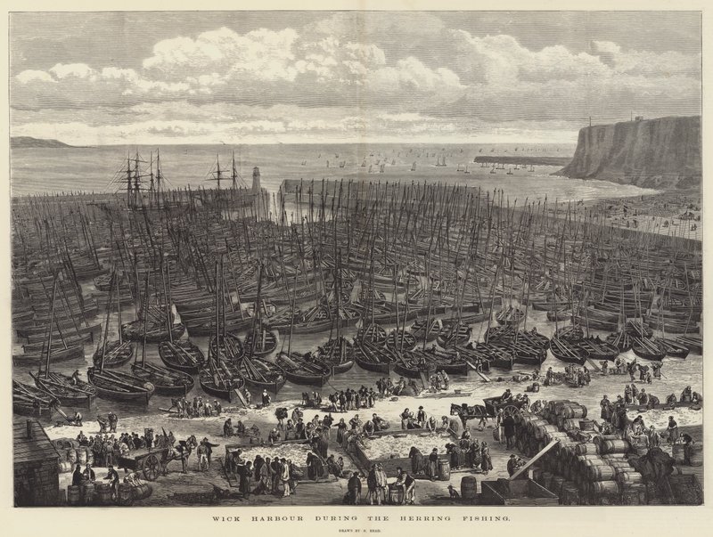 Wick Harbour during the Herring Fishing by Samuel Read