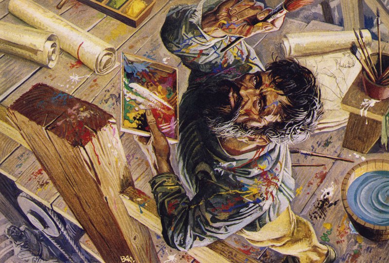 Michelangelo toiling on the ceiling of the Sistine chapel