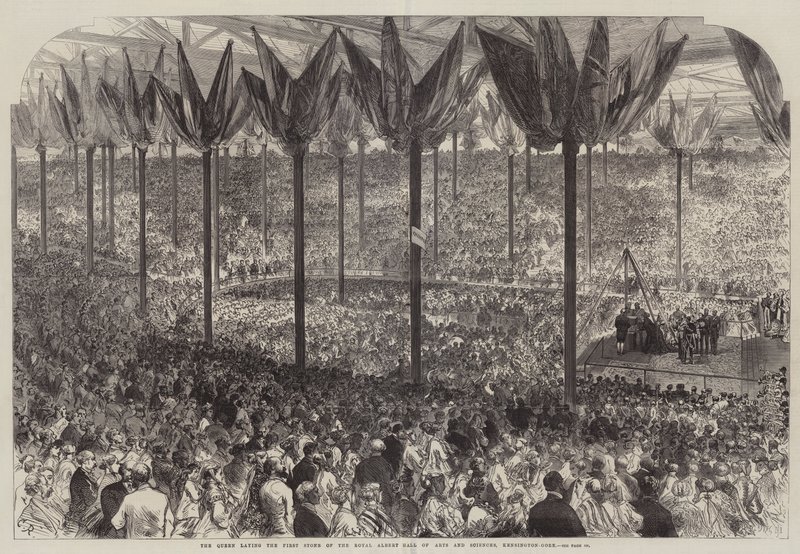 The Queen Laying the First Stone of the Royal Albert Hall of Arts and ...