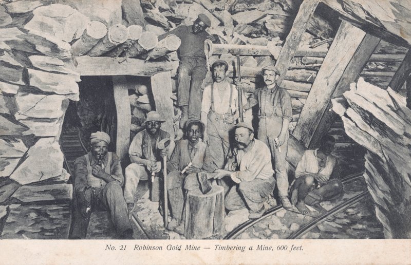 Miners Installing Timber Props 600 Feet Below Ground, Robinson Gold ...