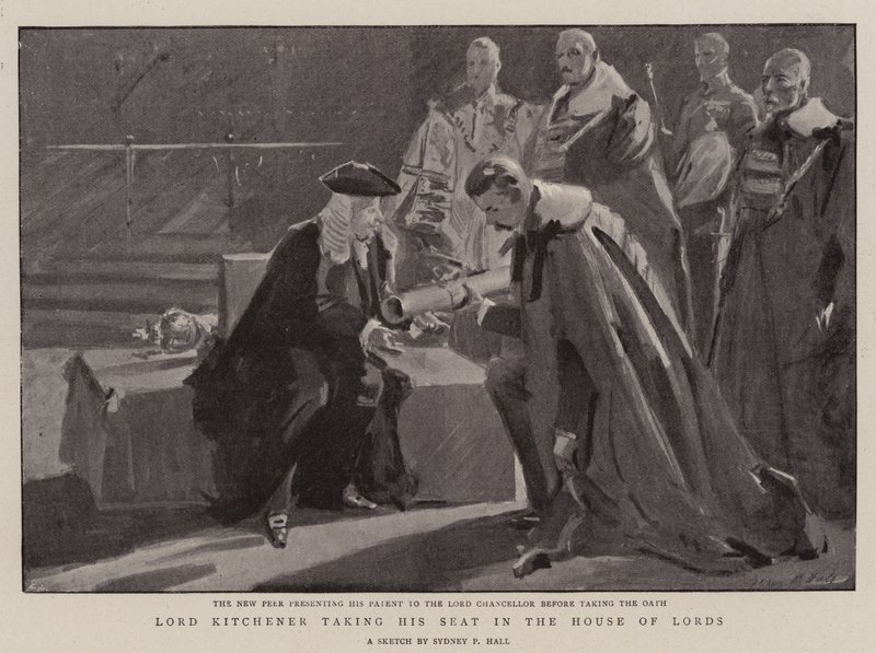 Lord Kitchener Taking His Seat in the House of Lords