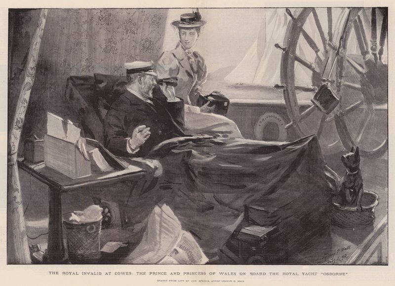 The Royal Invalid at Cowes, the Prince and Princess of Wales on Board ...