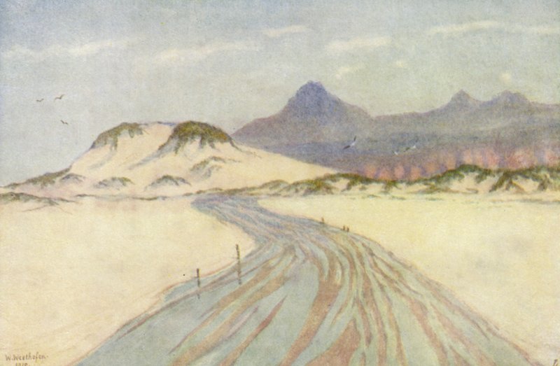 On Fish Hoek Beach, Nord Hoek Mountains in Distance
