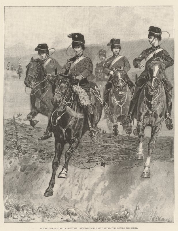 The Autumn Military Manoeuvres, Reconnoitring Party retreating before ...