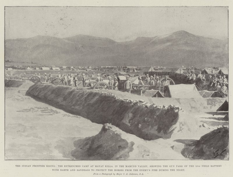 The Indian Frontier Rising, the Entrenched Camp at Mayat Killa, in the ...