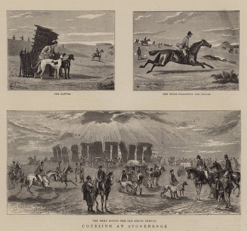 Coursing at Stonehenge by William Small: Fine art print