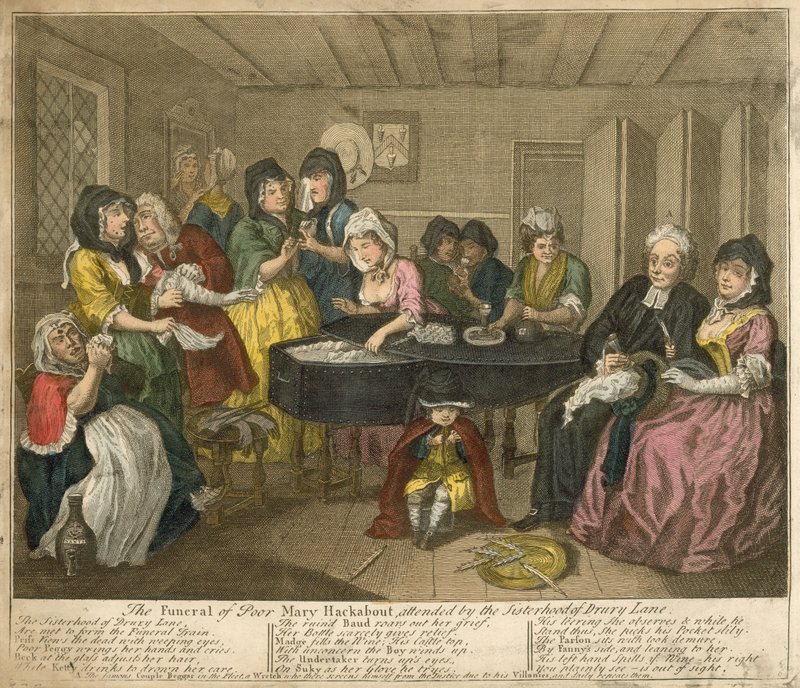 The Funeral of Poor Mary Hackabout, Attended by the Sisterhood of Drury ...