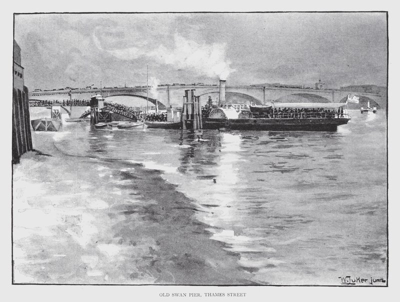 Old Swan Pier, Thames Street by William Luker